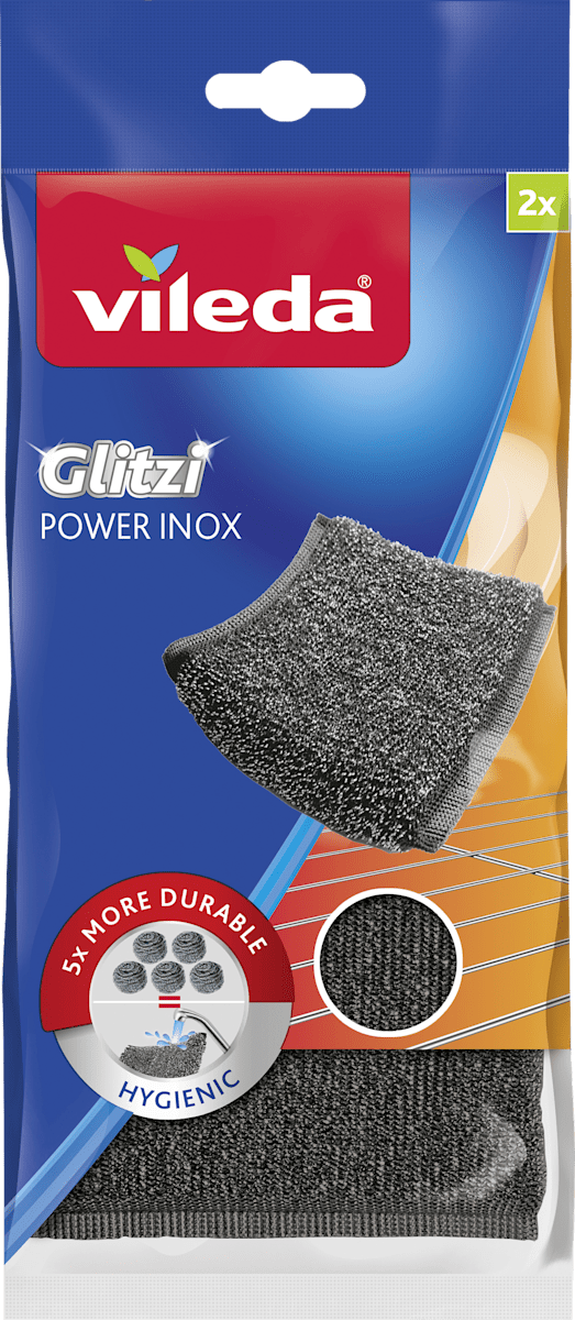 Vileda Scheuerschwamm Glitzi Power Inox, 2 St dauerhaft günstig online ...