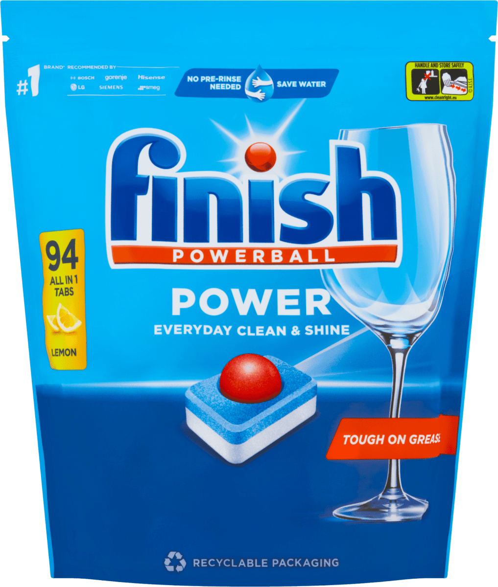 Finish Tablety do umývačky riadu Power Everyday Clean & Shine Lemon, 94 ...