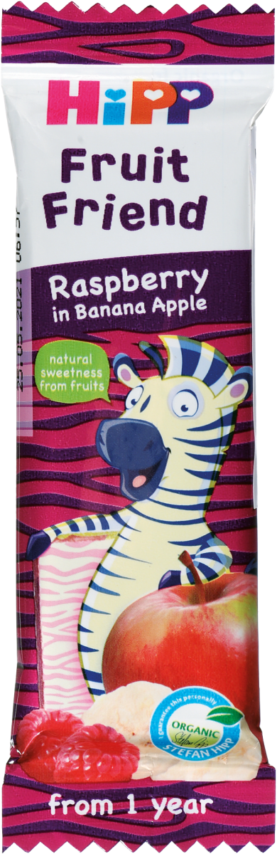 HIPP Sadna rezina Fruit Friend banana, jabolko in malina, 23 g | dm.si