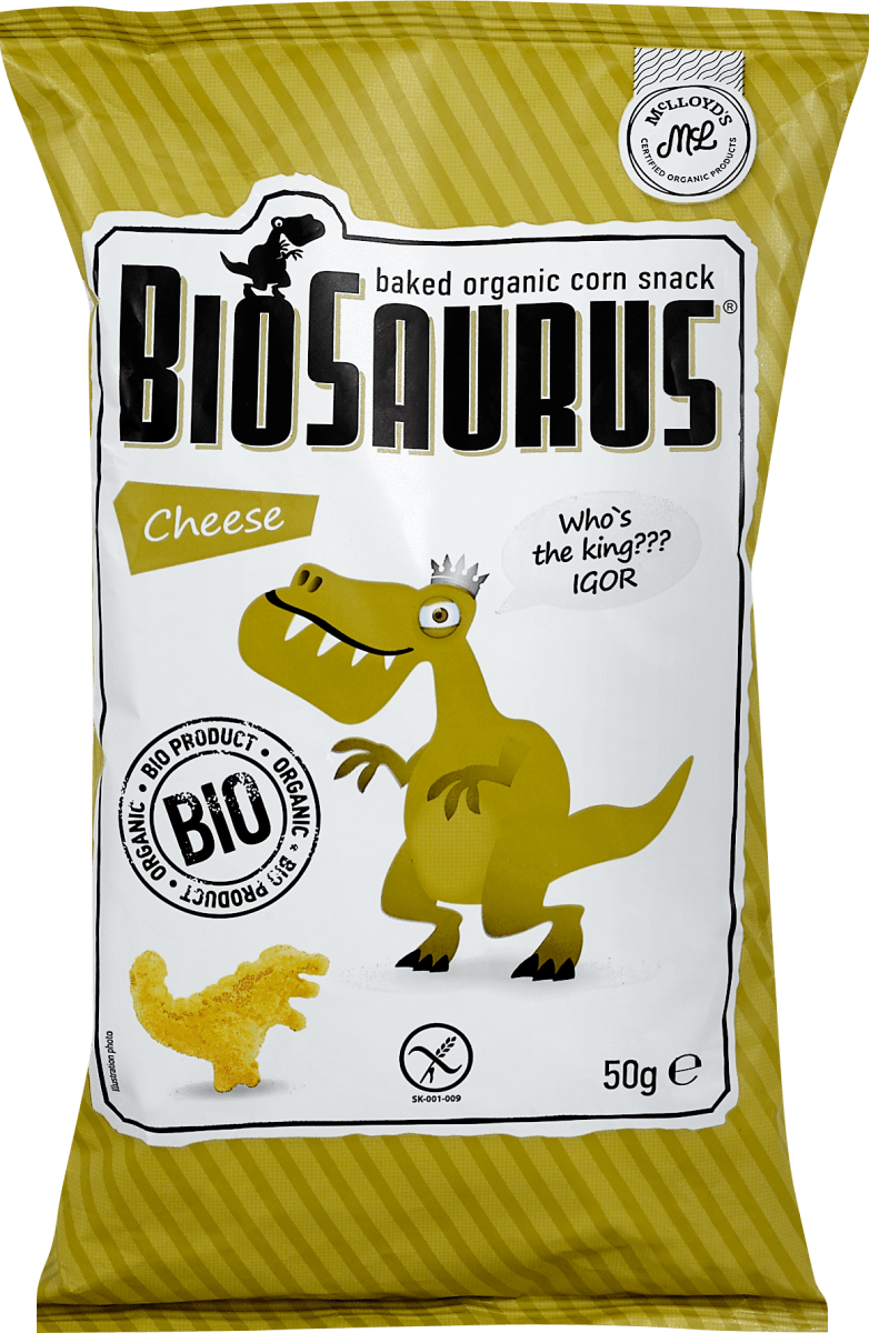 BioSaurus Kindersnack gebackener Bio-Mais Cheese, 50 g | dm.at