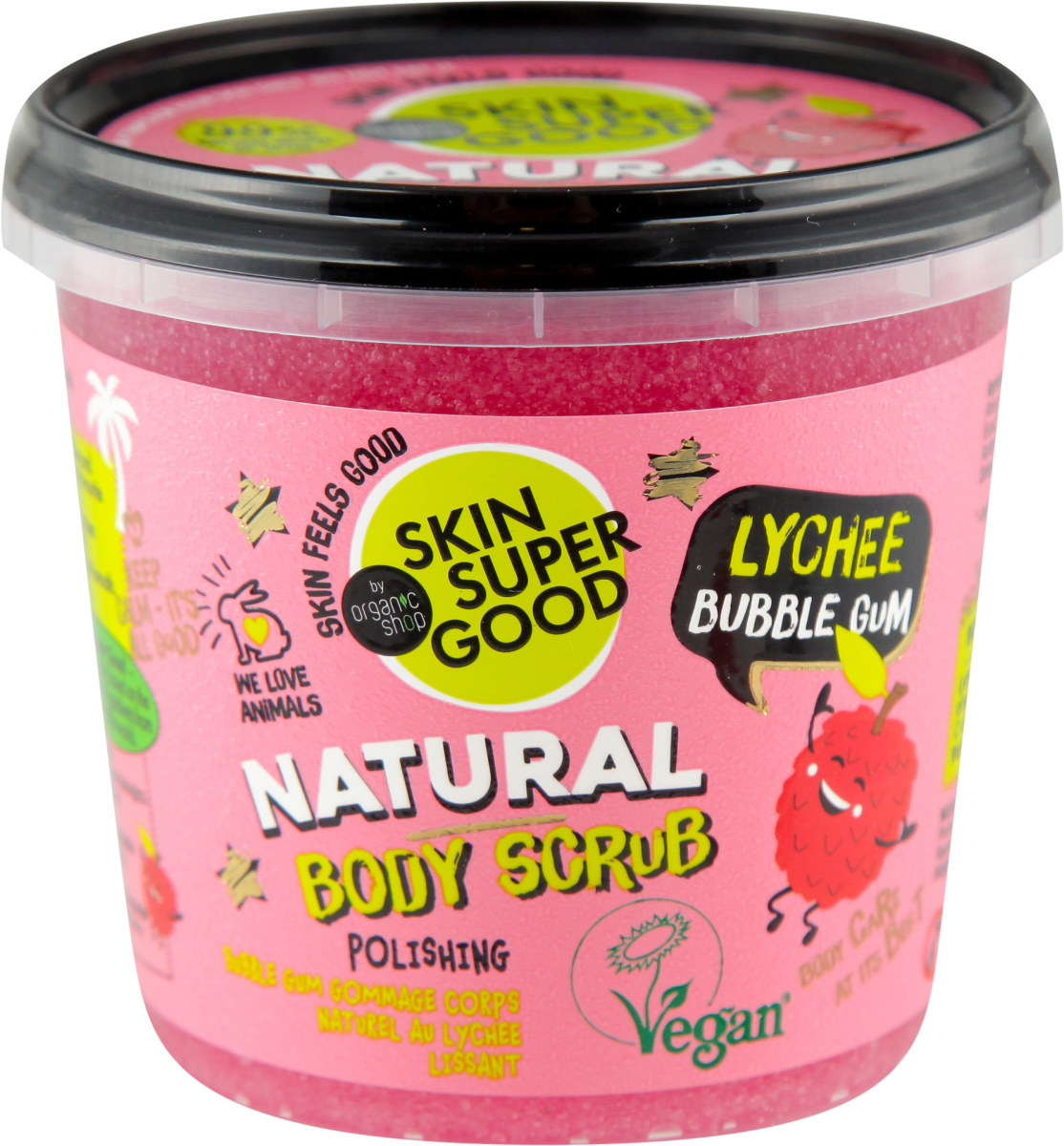 SKIN SUPER GOOD LYCHEE BUBBLE GUM - Piling za telo, 360 ml | dm.rs