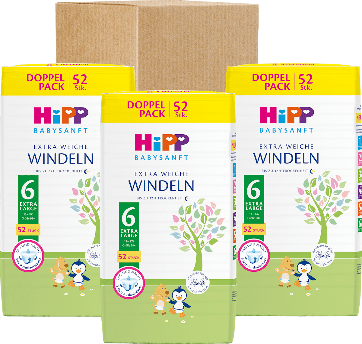 HiPP Babysanft Windeln Gr. 6 Extra (13+ kg), Monatspack, 156 St ...