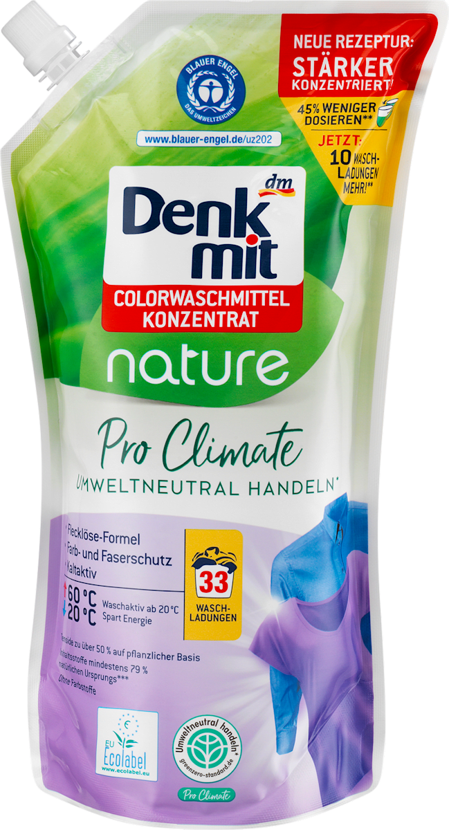 Denkmit Colorwaschmittel Konzentrat Pro Climate Nature, 33 Wl dauerhaft ...