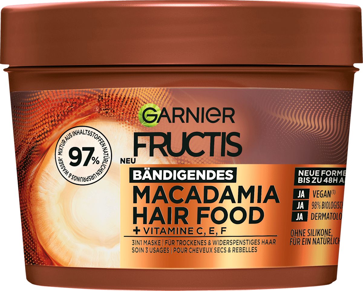 GARNIER FRUCTIS Haarkur Macadamia Hair Food 3in1 Maske, 400 ml ...