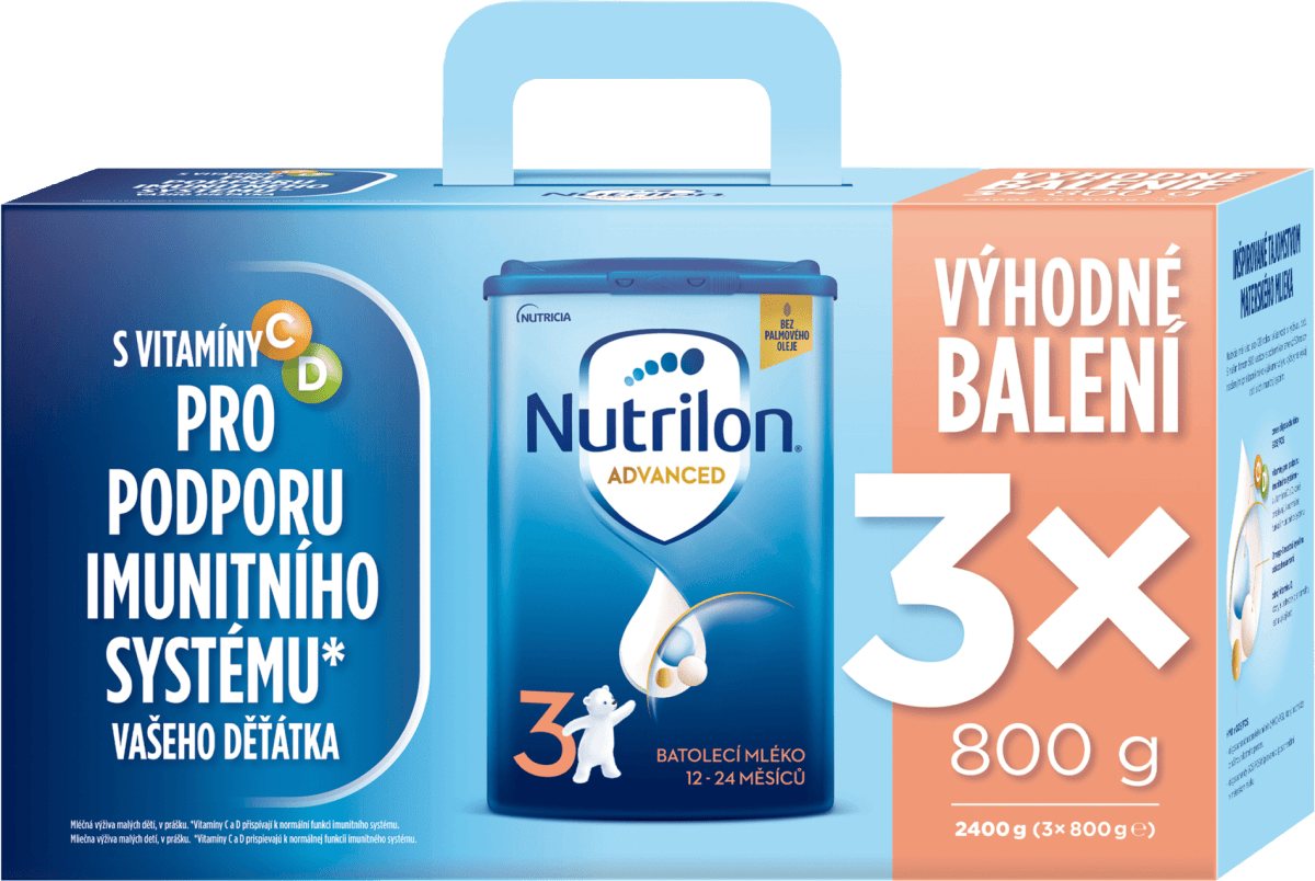 Nutrilon Mliečny nápoj pre malé deti Advanced 3 - výhodné balenie, 2 400 g | mojadm.sk
