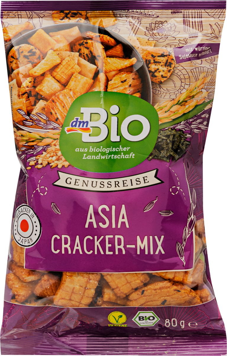 dmBio Bio riževi krekerji Asia Genussreise, 80 g | dm.si