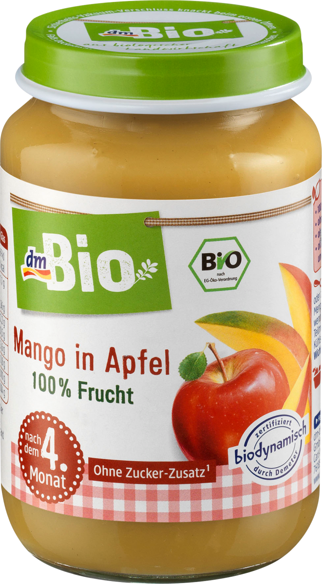 dmBio Mango in Apfel, Demeter, nach dem 4. Monat, 190 g dauerhaft ...