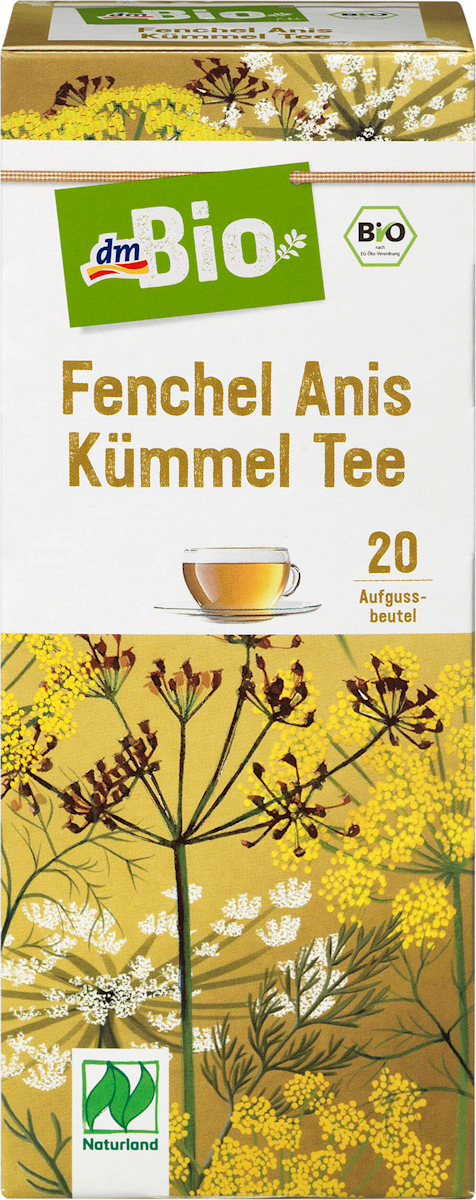 dmBio Kräuter-Tee, Fenchel-Anis-Kümmel (20 x 2 g), Naturland, 40 g ...