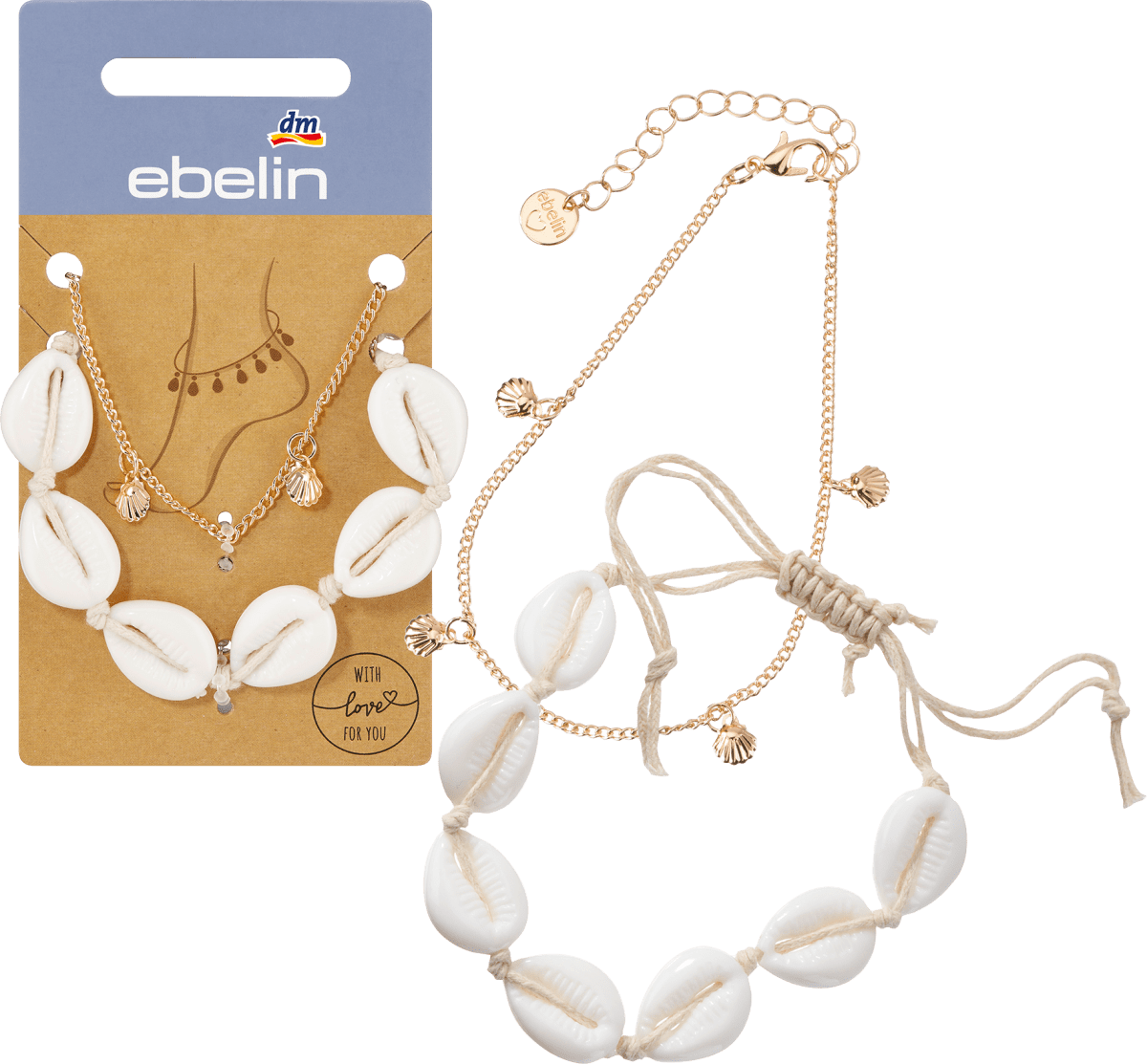 ebelin Fußketten Muscheln Gold-Optik, 2 St dauerhaft günstig online ...