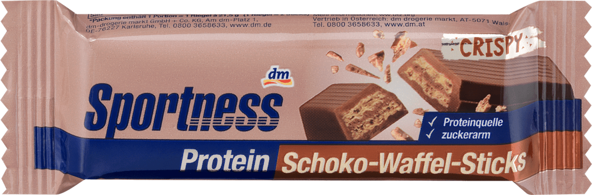 Sportness Protein Waffel, Schoko Sticks, 21,5 g dauerhaft günstig ...