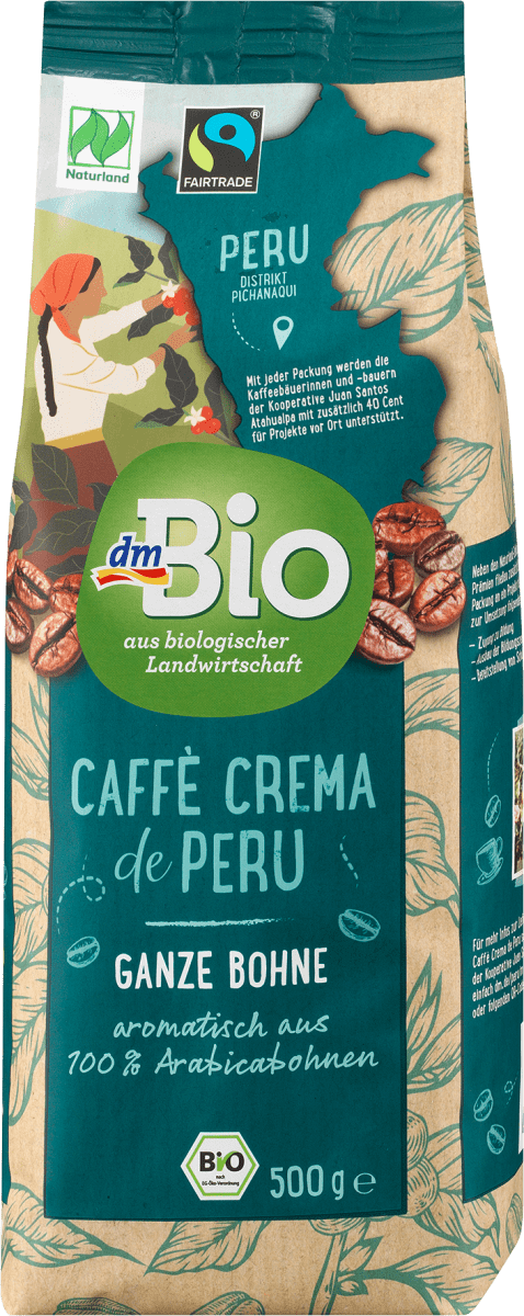 dmBio Caffe Crema z Peru, całe ziarna, 500 g kupuj w zawsze korzystnych ...