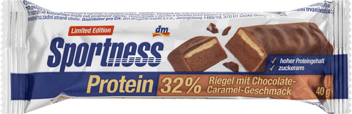 Sportness Proteinriegel Chocolate Caramel, 40 g | dm.at