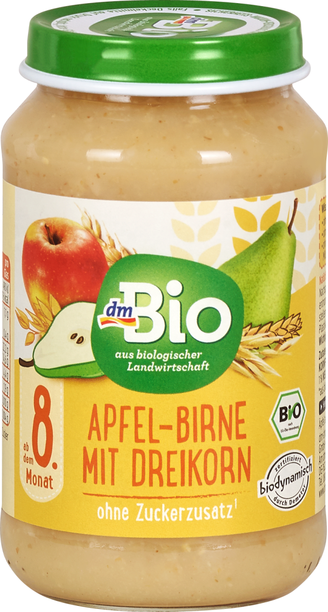 dmBio Frucht & Getreide mit Frucht Apfel-Birne mit Dreikorn, 190 g | dm.at