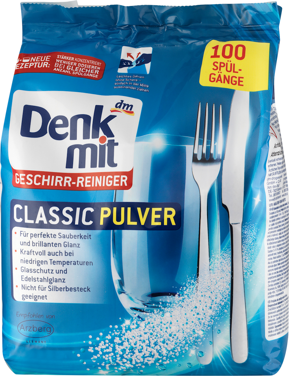 Denkmit Prašek za strojno pomivanje posode Classic, 1,5 kg | dm.si
