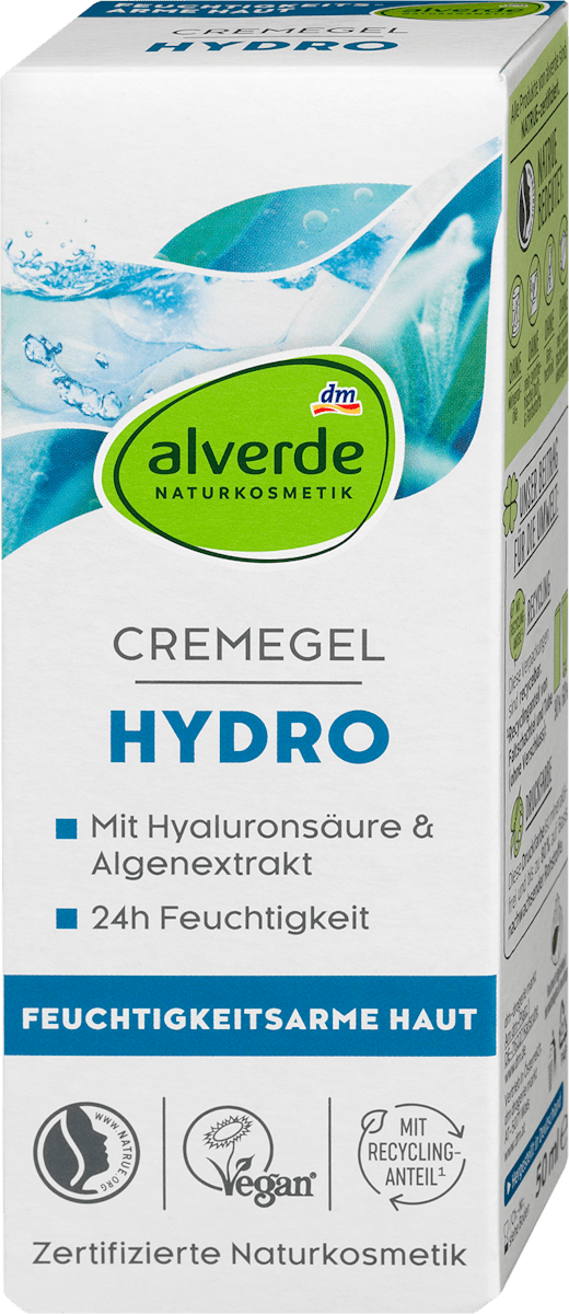 alverde NATURKOSMETIK Hydro 24h hijaluronski kremasti gel za lice ...