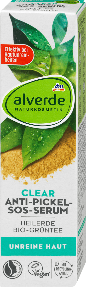 alverde NATURKOSMETIK Clear SOS serum protiv prištića – glina i zeleni ...