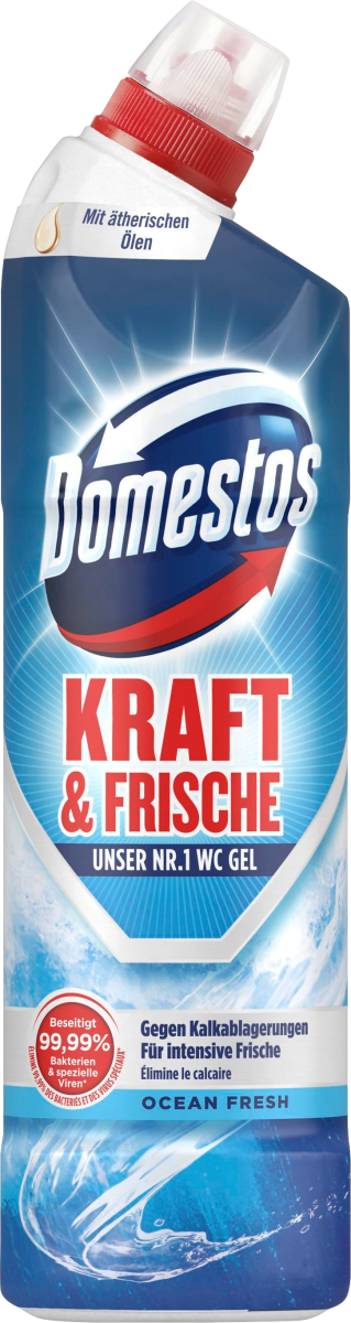 Domestos WC-Reiniger Gel Aktiv Kraft Ocean Fresh, 750 ml dauerhaft ...