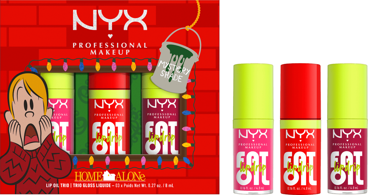 NYX PROFESSIONAL MAKEUP Lipgloss Set Home Alone Fat Oil Lip Drip Trio 01, 3tlg, 1 St dauerhaft ...