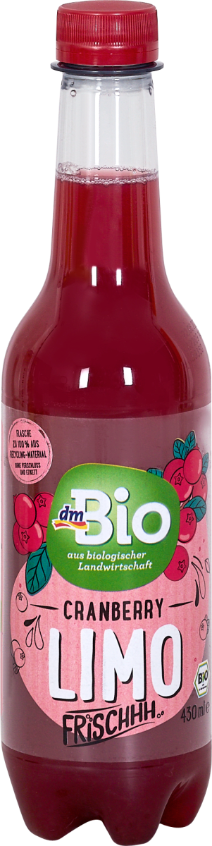 dmBio Erfrischungsgetränk Limo Cranberry, 430 ml | dm.at