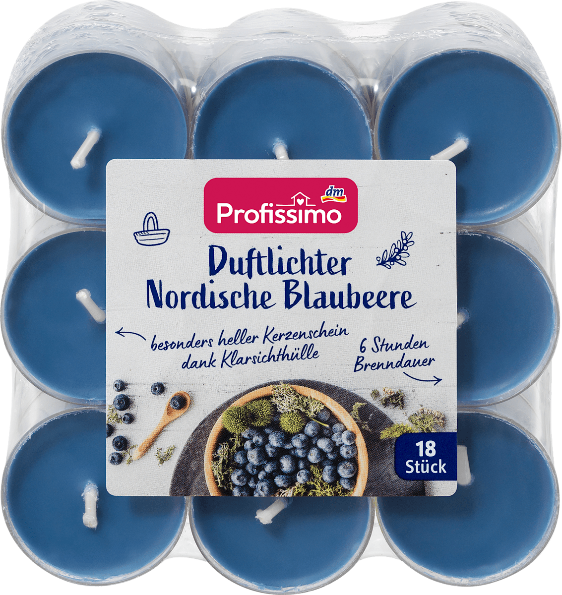 Profissimo Dišeče čajne svečke, vonj nordijskih borovnic, 18 kos | dm.si