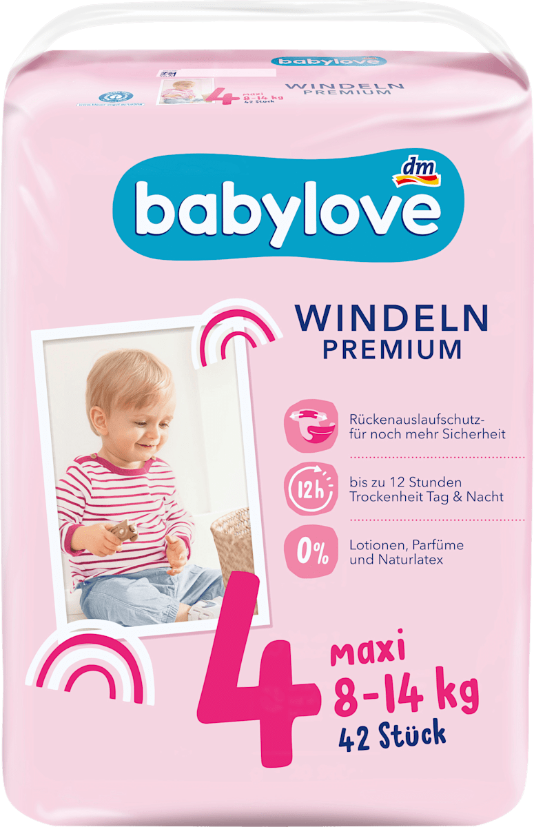 babylove Windeln Premium Gr. 4, Maxi, 8-14 kg, 42 St dauerhaft günstig ...