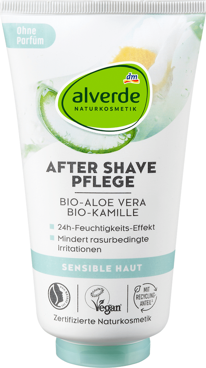alverde NATURKOSMETIK After Shave Pflege Aloe Vera Kamille, 150 ml ...