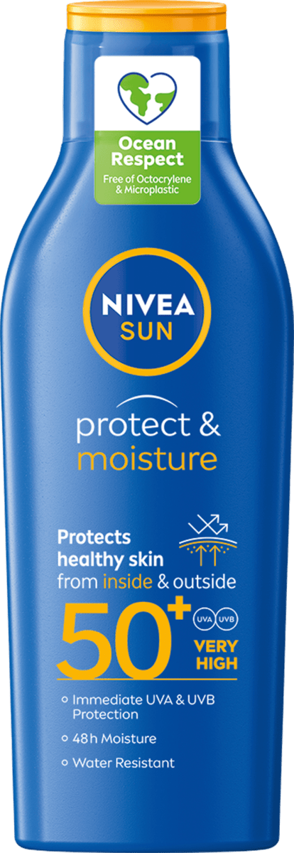 NIVEA SUN Loțiune hidratantă cu SPF50+ Protect & Moisture, 200 ml | dm.ro