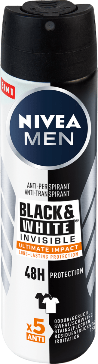NIVEA MEN Дезодорант Black&White Invisible Ultimate Impact, 150 ml | dm ...