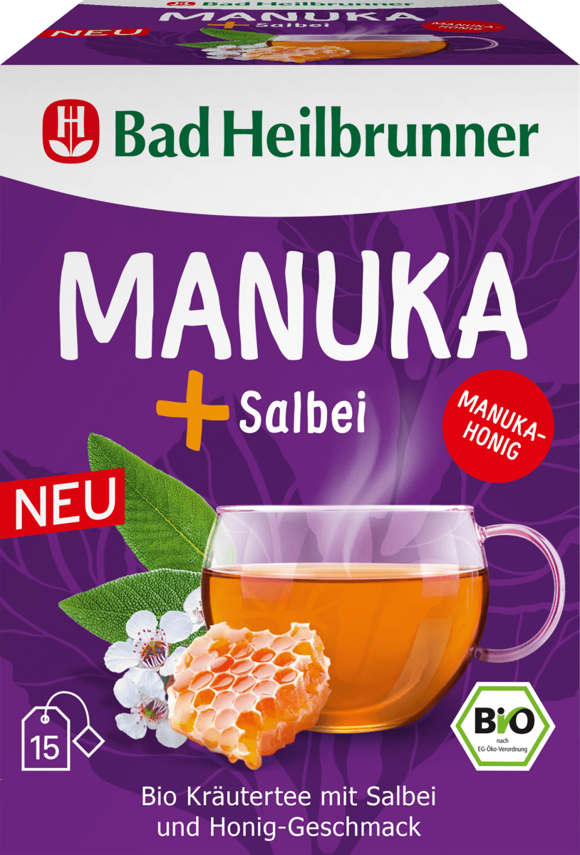 Bad Heilbrunner Kräutertee Manuka & Salbei (15 Beutel), 30 g dauerhaft ...
