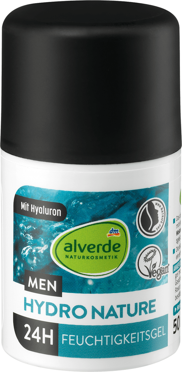 alverde MEN Gesichtsgel Hydro Nature 24h Hyaluron, 50 ml dauerhaft ...