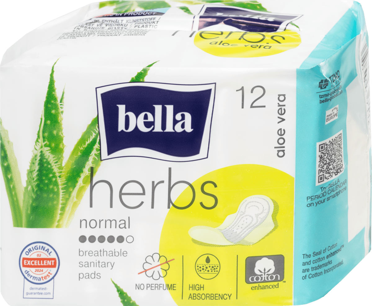 bella Absorbante normale igienice cu ierburi de aloe vera, 12 buc | dm.ro