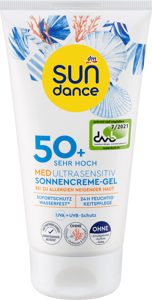 SUNDANCE Sonnencreme Gel, MED ultra sensitiv, LSF 50+, 150 ml dauerhaft ...