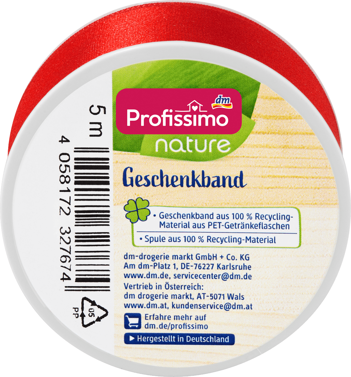 Profissimo Satinband nature "rot", 5 m dauerhaft günstig online kaufen ...