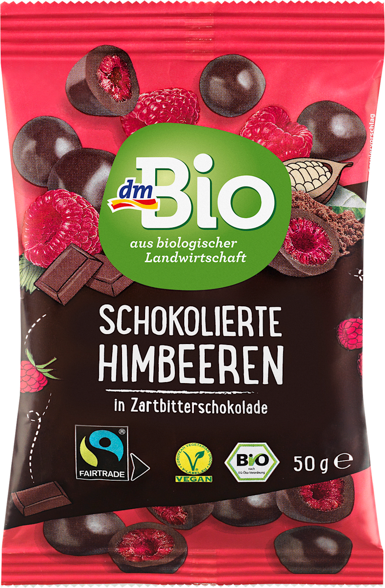 dmBio schokolierte Himbeeren in Zartbitter, 50 g dauerhaft günstig online kaufen | dm.de