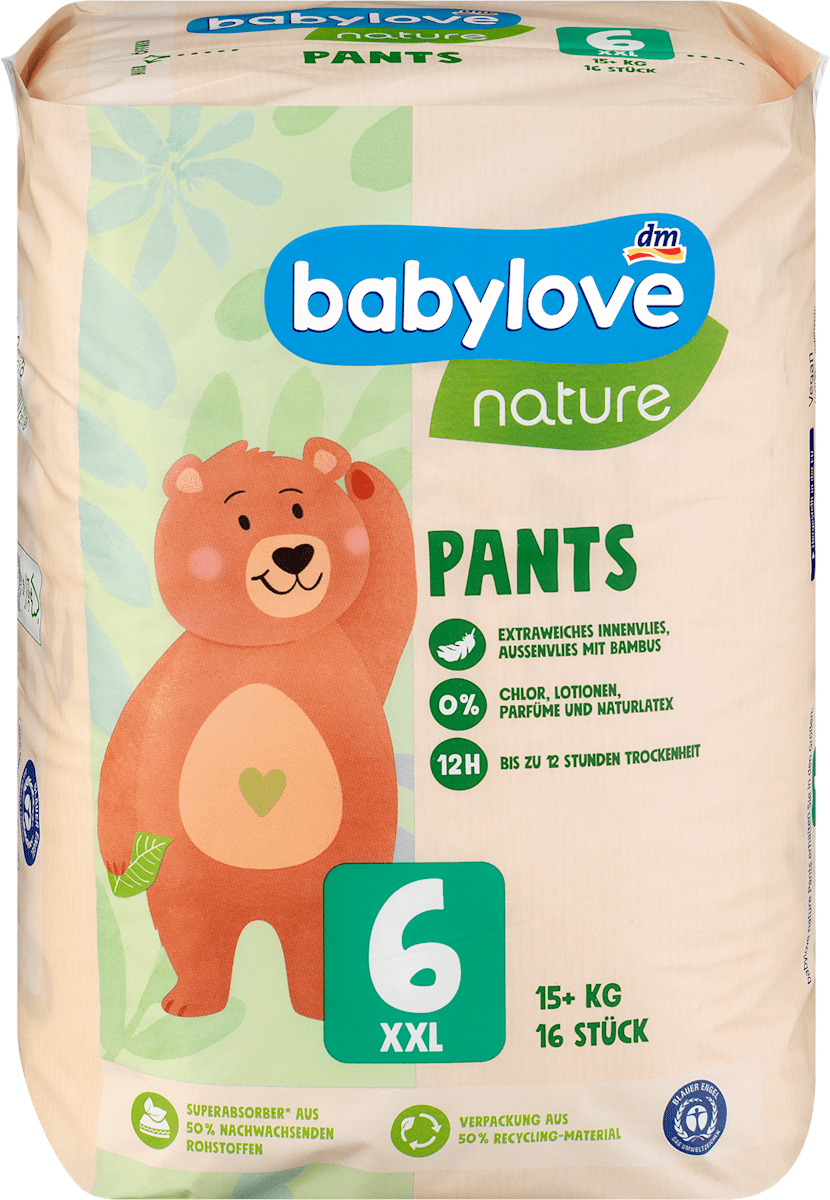 babylove nature Baby Pants Gr. 6 XXL (15+ kg), 16 St dauerhaft günstig ...