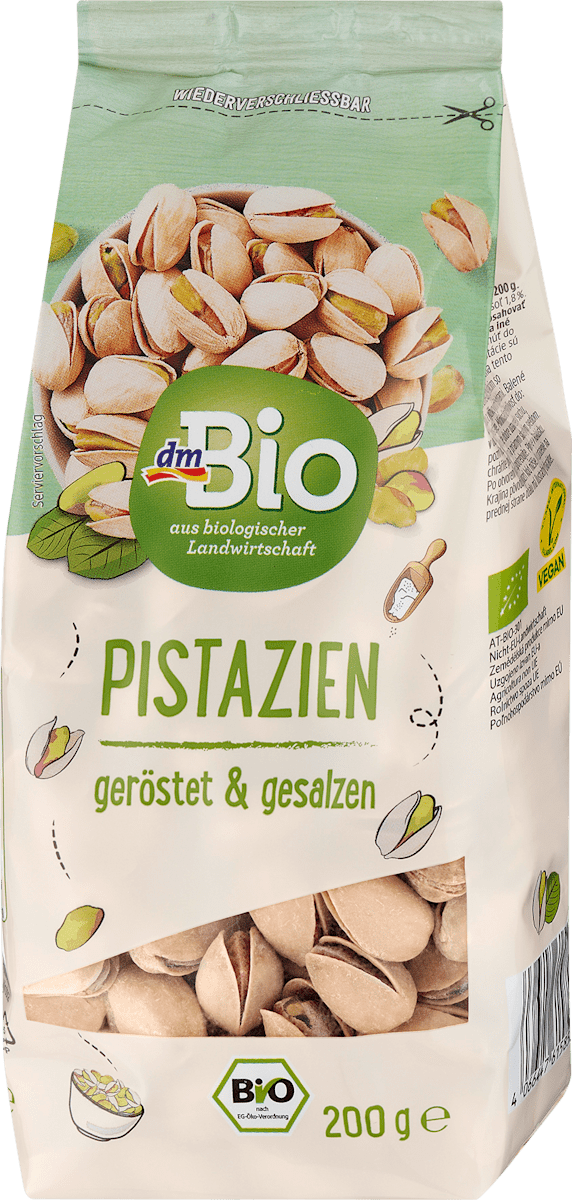 dmBio bio pistácie pražené, solené, 200 g | dm.cz
