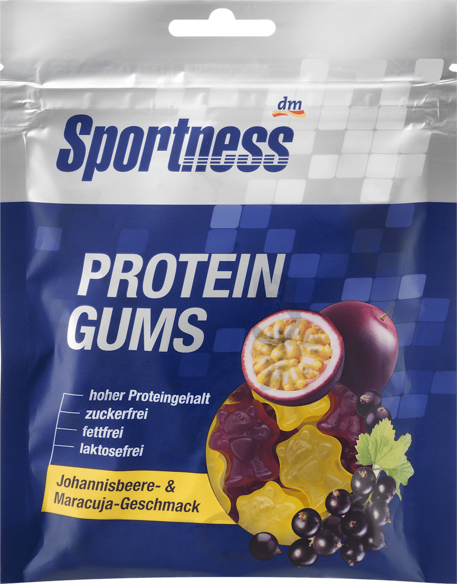 Sportness Protein Gums, Johannisbeere- & Maracuja Geschmack, 90 g ...