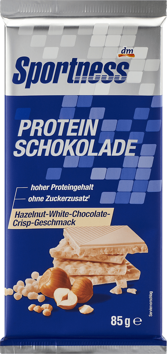 Sportness Protein Schokolade, Hazelnut White Chocolate Crisp Geschmack ...