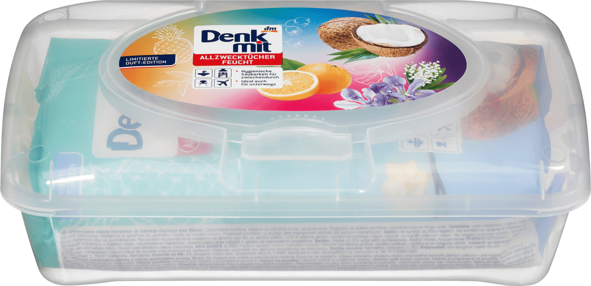 Denkmit Univerzalne vlažne maramice u kutiji, Coconut kiss, 50 kom | dm.rs