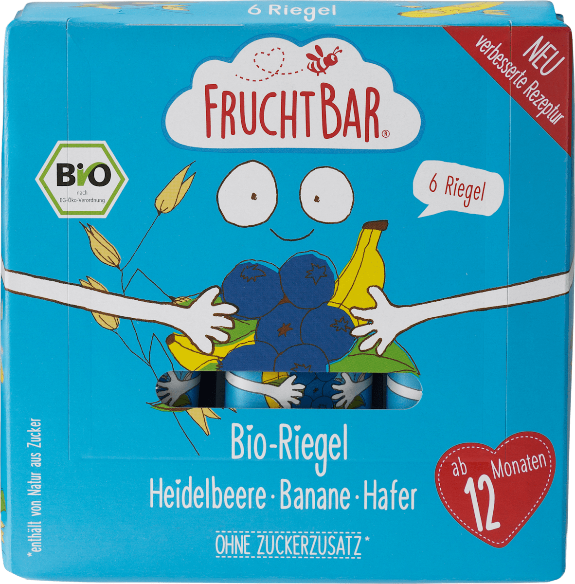 FruchtBar Fruchtriegel mit Getreide Heidelbeere Banane Hafer ab 12 ...