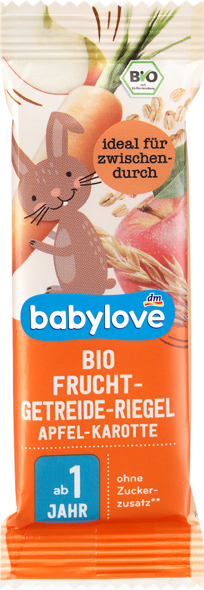 babylove Fruchtriegel Bio Frucht-Getreide-Riegel Apfel-Karotte ab 1 Jahr, 25 g dauerhaft günstig ...