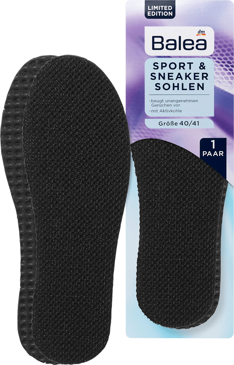 Balea Sport & Sneaker Sohlen schwarz Gr. 40/41 (1 Paar), 2 St | dm.at