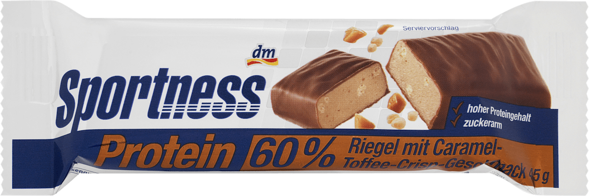 Sportness Baton proteic aromă de Caramel-Toffee-Crisp, 45 g | dm.ro