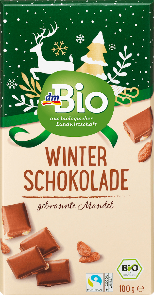 dmBio Schokolade Winter mit gebrannten Mandeln, 100 g | dm.at