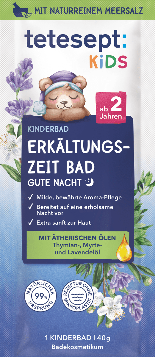 tetesept Kinder Badezusatz Erkältungszeit Gute Nacht, 40 g dauerhaft ...