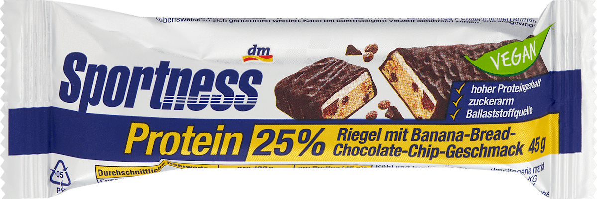 Sportness Proteinriegel 25%, Banana Bread Geschmack, 45 g dauerhaft ...