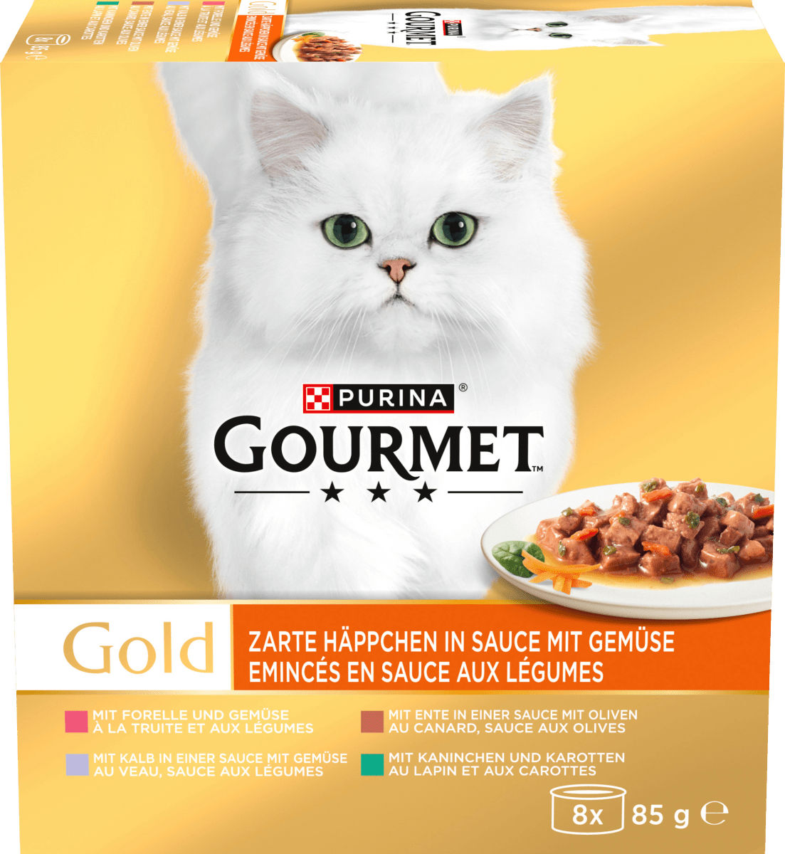 Purina Gourmet Nassfutter Katze zarte Häppchen in Soße Multipack (8x85 ...
