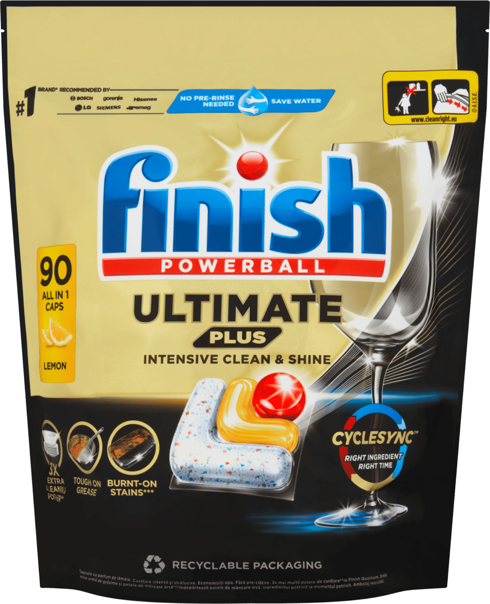 Finish Ultimate All in 1 Plus kapsle do myčky nádobí Lemon, 90 ks | dm.cz