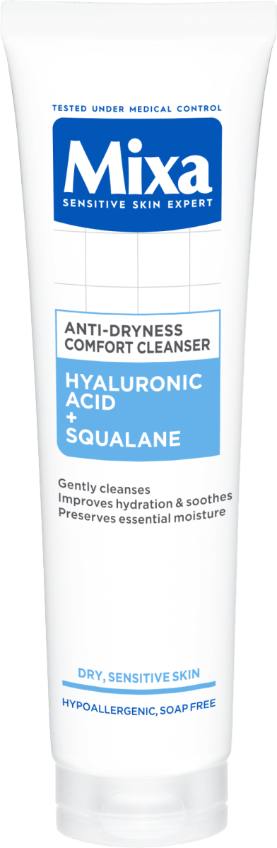 Mixa Anti-Dryness čisticí pleťový gel Hyaluronic Acid + Squalane, 150 ...