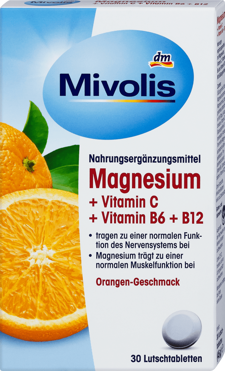 Mivolis Prehransko dopolnilo z magnezijem in vitamini C, B6 in B12, s ...